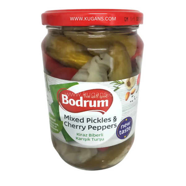 Bodrum Mixed Pickles & Cherry Peppers 370g–Kugans.com