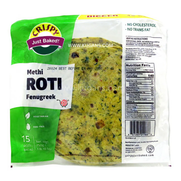 Crispy Methi Roti Fenugreek Pack Of 15 - 750g–Kugans.com